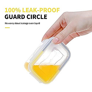 [4 PACK]6.1OZ Small Plastic Food Storage Container Set Portion Control Mini Bento Box Leaf-proof To-go Container with Lids