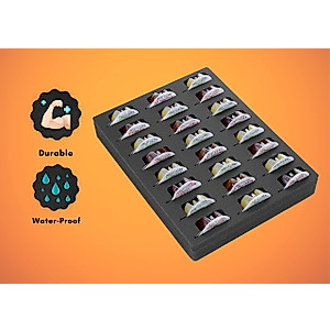 Polar Whale 2 Cocktail Capsule Drawer Organizers Tray Insert Compatible with Bartesian for Kitchen Home Bar Party Waterproof Washable Black Foam 24 Compartment 11.9 x 15.9 Inches