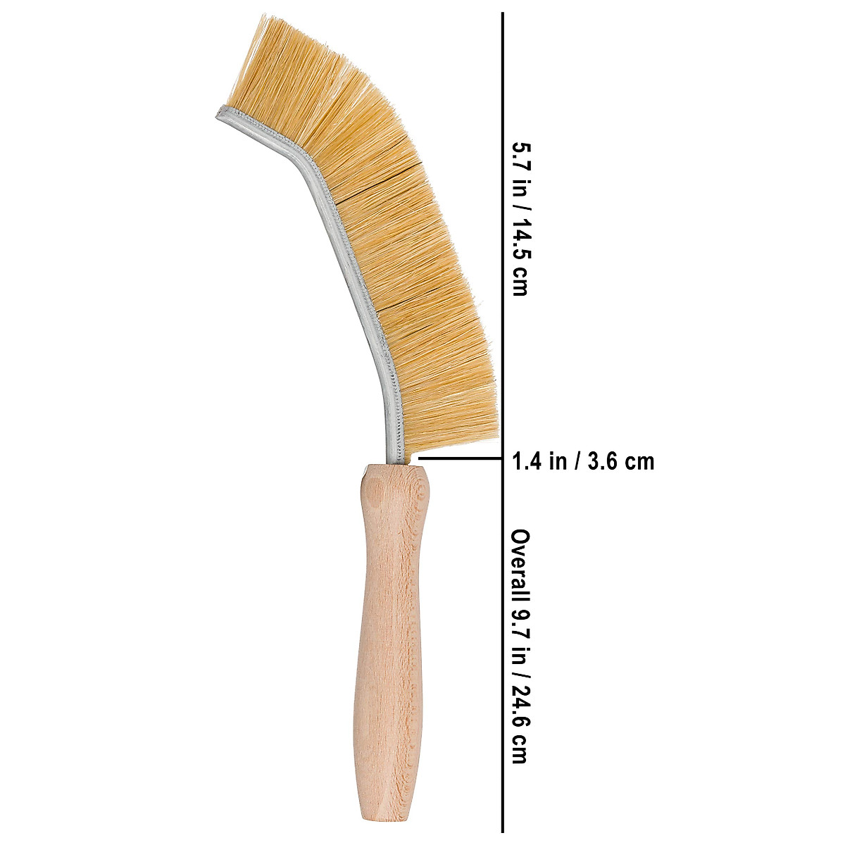 Redecker Natural Pig Bristle Edge Brush with Untreated Beechwood Handle, 5-1/8-Inches