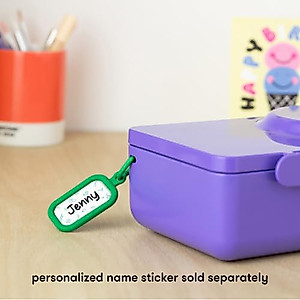 Omie OmieBox UP bento box for kids | Insulated lunch box | Leak proof thermos food jar | Cooler ice pack | 2 Compartments (Galaxy Purple)