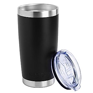 NORDAY | Tumbler Cup with Lid - 20oz - Black | Vacuum Insulated Tumbler - Travel Tumbler - Stainless Steel Tumblers - Double Wall Coffee Tumbler - Keeps Temperature up to 24hr - Anti Spill Lids