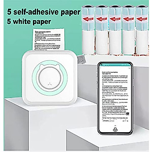 Instaproud - Portable Sticker Printer, Mini C15 Pocket Thermal Printer, Bluetooth-compatible Photo Printer, Inkless Photo Printer for Photos, DIY Journal, Memos, Study Notes Receipt Printer (Green)