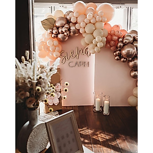 HKYOOD Retro Blush Pink Balloons - 70 Packs 12 inch Dusty Pink Metallic Chrome Rose Gold White Sand Nude Balloons for Baby Shower Bridal Shower Girls Boho Birthday Wedding Party Decorations Supplies