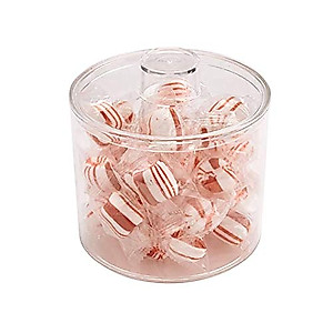 Pioneer Plastics 273C Clear Round Plastic Container with Lid, 4.0625" W x 3.5" H, Pack of 2