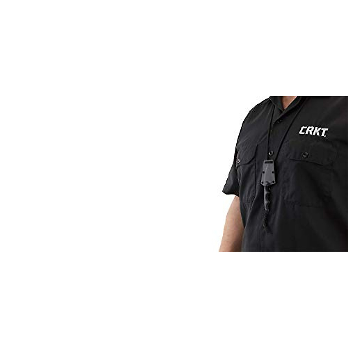 COLUMBIA RIVER KNIFE & TOOL CRKT Minimalist Wharncliffe Neck Knife: Compact Fixed Blade Knife, Folts Utility Knife, Bead Blast Blade, Resin Infused Fiber Handle, and Sheath 2385