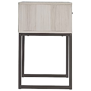 Signature Design by Ashley Socalle Modern Industrial Nightstand, Natural Beige