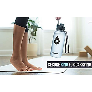 Embrava 40oz Water Bottle - Large with Travel Carry Ring - Wide Leak Proof Drink Spout - Heavy-Duty, BPA & BPS Free Tritan Plastic - Best for Sports, Hiking, Gym, Men & Women