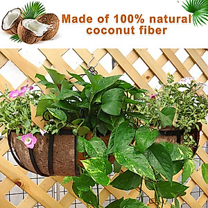 2 Pack Trough Coco Liner Fiber Replacement for Planters, 24/30/36/48 inch Half Moon Coconut Coir Planter for Window Box/Hanging Trough Planter, Garden Flower Vegetables Pot, Fence Flower Baskets