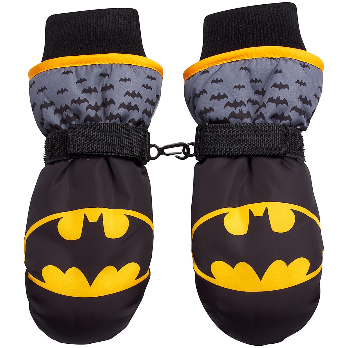 WARNER BROS Boys' Batman Ski Gloves - Superhero Logo Winter Ski Gloves or Mittens, Size 2T-4T, Batman Mitten