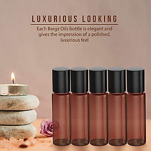 Nylea 8 Pack - Essential Oil Roller Bottles [Metal Chrome Roller Ball] FREE Plastic Pippette Refillable Glass Color Roll On for Fragrance Essential Oil - 10 ml 1/3 oz (Amber)