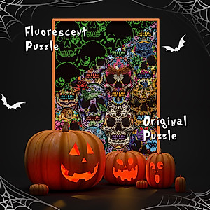 TAOZI&LIZHI Jigsaw Puzzles for Adults 1000 Piece, Halloween Puzzle Picture Family Decorations, Day of The Dead (Sugar Skulls), Party Supplies Unique Christmas Birthday Gifts for Kids and Teenagers