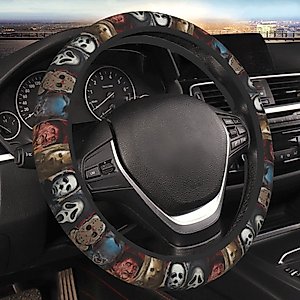 Gearbest Halloween Horror Movie Steering Wheel Cover Universal 15 in Car Accessories for Men Women,Steering Wheel Protector Comfortable Protective Case for SUV Sedan Decor