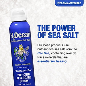 H2Ocean Patented Piercing Aftercare Spray Sea Salt Saline 4oz