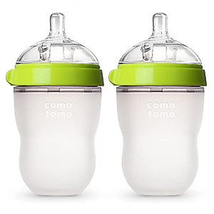 Comotomo Baby Bottle, Green, 8 oz (2 Count)