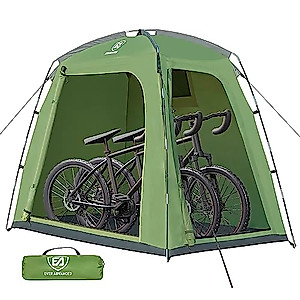 EVER ADVANCED Bike Storage Tent, 6.6 ft Outdoor Storage Sheds for Bicycle, Motorcycle, PU4000 mm Waterproof and Weatherproof Lawn Mower Garden Tools Shelter Cover