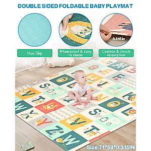 Baby Playpen with Mat, Large Baby Play Yard for Toddler, BPA-Free, Non-Toxic, Safe No Gaps Playards for Babies, Indoor & Outdoor Extra Large Kids Activity Center 71"x59"x25" with 0.315" Playmat