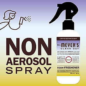 MRS. MEYER'S CLEAN DAY Room and Air Freshener Spray, Non-Aerosol Spray Bottle Infused with Essential Oils, Compassion Flower, 8 fl. oz - Pack of 3