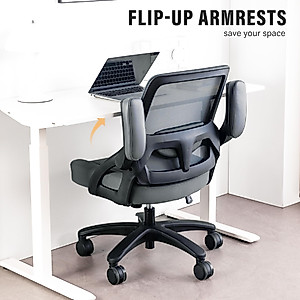Big and Tall Office Chair 400lb- Mesh Ergonomic Heavy Duty Desk Chair- Flip Arms, Plus Size Wide Seat Executive Computer Chair for Large People- Home Office Swivel Rolling Task Chairs
