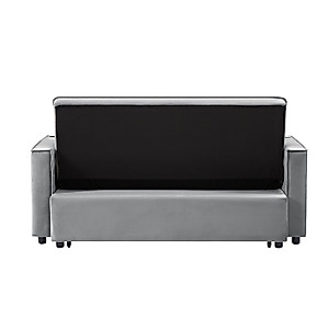 Multifunctional 2 Seater Oversized Loveseat Sofa Convertible Full Size Sleeper Sofabed with Pull Out Sleeper Couch Bed ,Storage Pockets,USB Port and Cupholders for Home,Office,Apartment Living Room