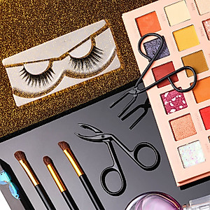 6 Pieces Scissors Shaped Eyebrow Tweezers Flat Tip Tweezers Hair Plucker and Slanted Tip Tweezers Stainless Steel Scissor Handle Tweezers Flat Straight Tip Tweezers Brow Hair Remover (Black)