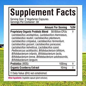 Innate Vitality Probiotics for Women, 50 Billion CFUs, 17 Proven Strains, 60 Veggie Caps, Formulated with Prebiotics and Cranberry Extract,Non-GMO, Supports Vaginal, Digestive and Immune Health