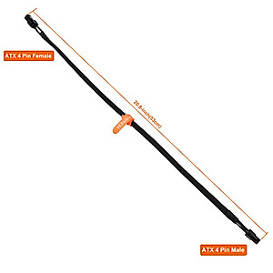 (2-Pack) YEZriler ATX 4 Pin Extension Cable, Motherboard CPU 4pin Male to Female Adapter Sleeved for Power Supply PSUs 20.8-inch (53cm)