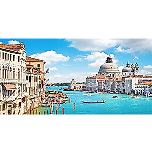 YongFoto 20x10ft Seaside City Backdrop Venice Town Italy Water Rivers City Streetscape Historical Culture Scenery Photography Background Baby Shower Birthday Party Decor Girl Adult Photo Studio Props