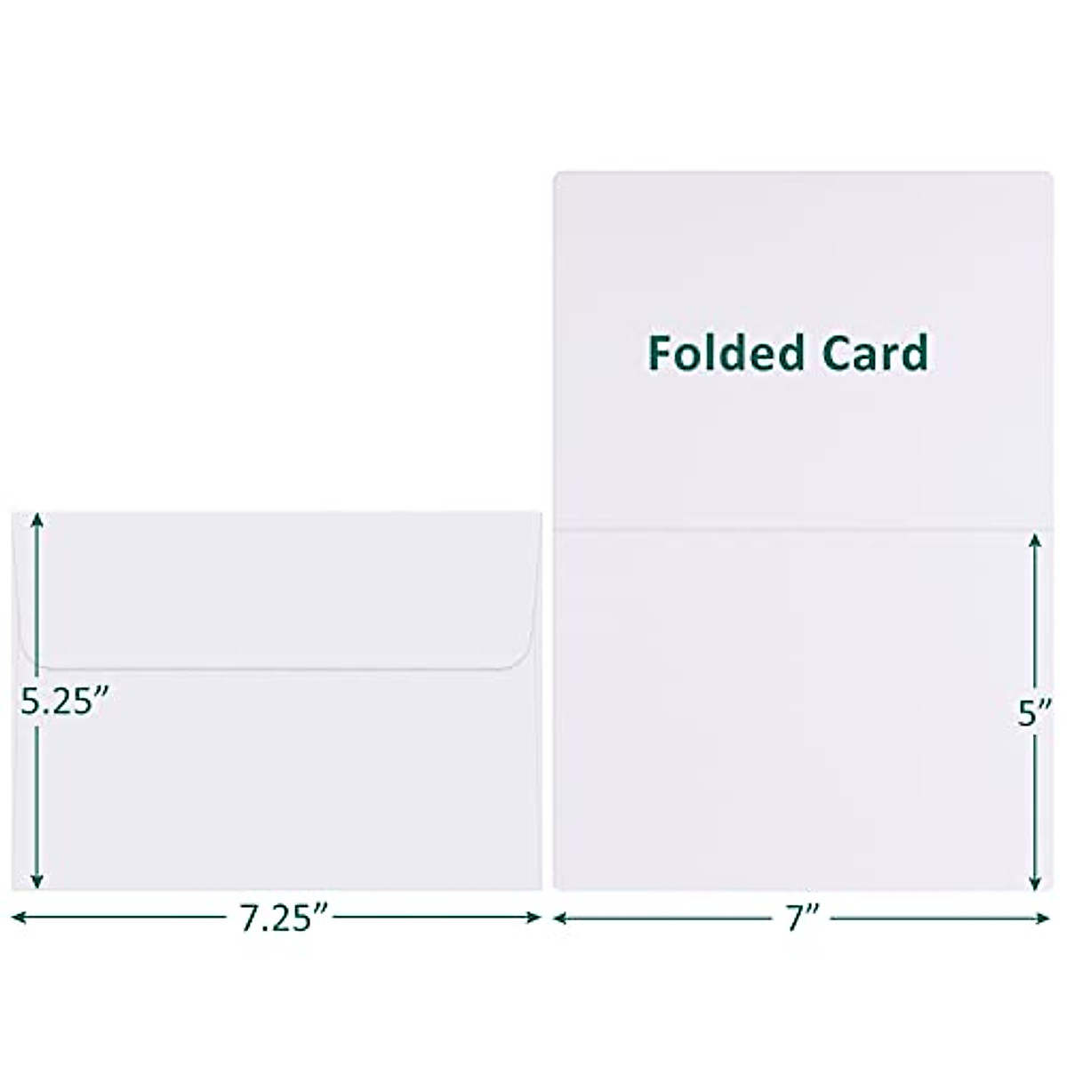 Eupako White Blank Cards with A7 Envelopes 100 Pack, 5x7" Heavyweight Folded Cardstock and 5.25x7.25" Envelopes Self Seal for Greeting Cards, Invitations, Wedding, Baby Shower, Birthday