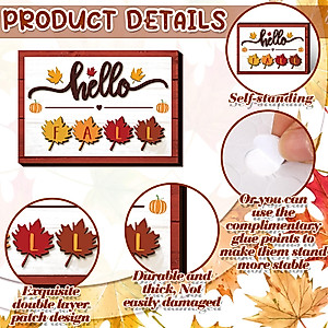 Set of 15 Fall Tiered Tray Decor Pumpkins Farmhouse Decor Autumn Maple Leaf Table Centerpieces Thanksgiving Harvest Wood Blocks Signs for Home Decor(Bright Style)