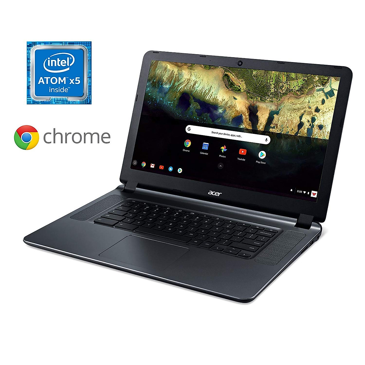 Acer Chromebook 15, Intel Atom X5-E8000 Quad-Core Processor, 15.6" HD, 4GB LPDDR3, 16GB eMMC, CB3-532-108H (Renewed)