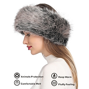 Rulala Fancy Faux Fur Headband for Women Winter Earwarmer Earmuff with Elastic(Multicoloured)