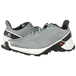 Salomon Women's ALPHACROSS Hiking Shoe, Lead/White/India Ink, 12