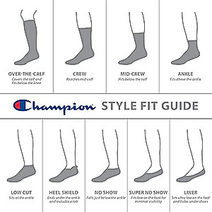 Champion Women's 3-Pack Super No Show w/Embroidery Socks, Black/Color Stripes, 5-9