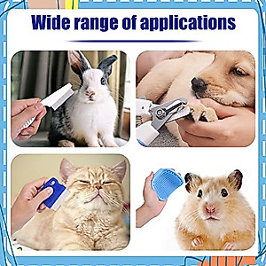 6-Piece Rabbit Grooming Kit, Small Animal Grooming Kit with Pet Hair Remover, Pet Nail Clipper, Flea Comb, Pet Shampoo Bath Brush for Rabbit, Hamster, Bunny, Guinea Pig