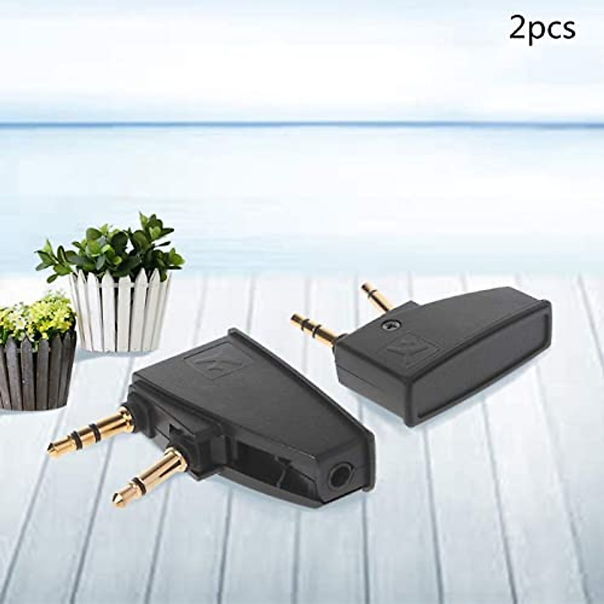 Airline Airplane Flight Headphone Adapter Converter Compatible with Bose QC3 QC15 QC20 QC25 QC35 AE2 AE2W Noise Cancelling Headphones (2pcs)