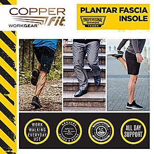 Copper Fit Men's Work Gear Heavy Duty Insoles, Blue, Size 9-13