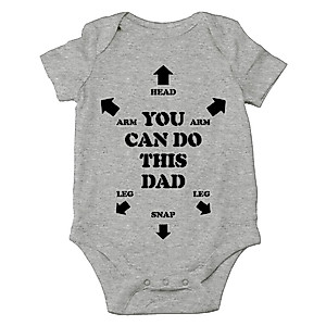 AW Fashions You Can Do This Dad Baby Bodysuit Cute Inspirational Newborn Outfit Infant Boy Girl Clothes (6 Months, Sports Grey)