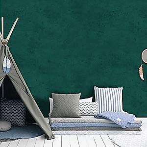 WADILE Peel and Stick Wallpaper 15.9in x 78.7in, Dark Green Concrete Contact Paper for Cabinets/Countertops Waterproof, Wall Paper for Bedroom, Stick on Wallpaper Textured Self Adhesive