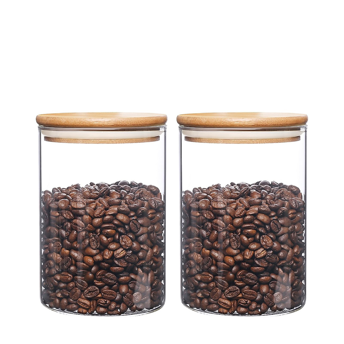 umieo Glass Food Storage Containers with Lids, Small Storage Containers 27oz Set of 2, Glass Storage Jars with Airtight Lids for, Flour, Rice, Nuts, Candy, Coffee, Beans