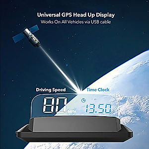 VJOYCAR R1 3D HUD Head Up Display GPS Speedometer Universal for Cars Digital Speed MPH Overspeed Alarm Fatigue Driving Alert Altitude Windshield Projector Father's Day Gift for Drivers