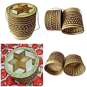 Heavens Tvcz Bamboo Serving Baskets Sticky Rice Handmade Kratip Thai Laos Traditional Wickerwork Based Travel Picnic Keep Sticky Rice Warm