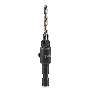 HSS Countersink Drill Bit, #6#8#10#12 1/4inch Hex Shank Drill Bits HSS Countersink Drill Bit Set with Small Wrench Countersink Woodworking Tool