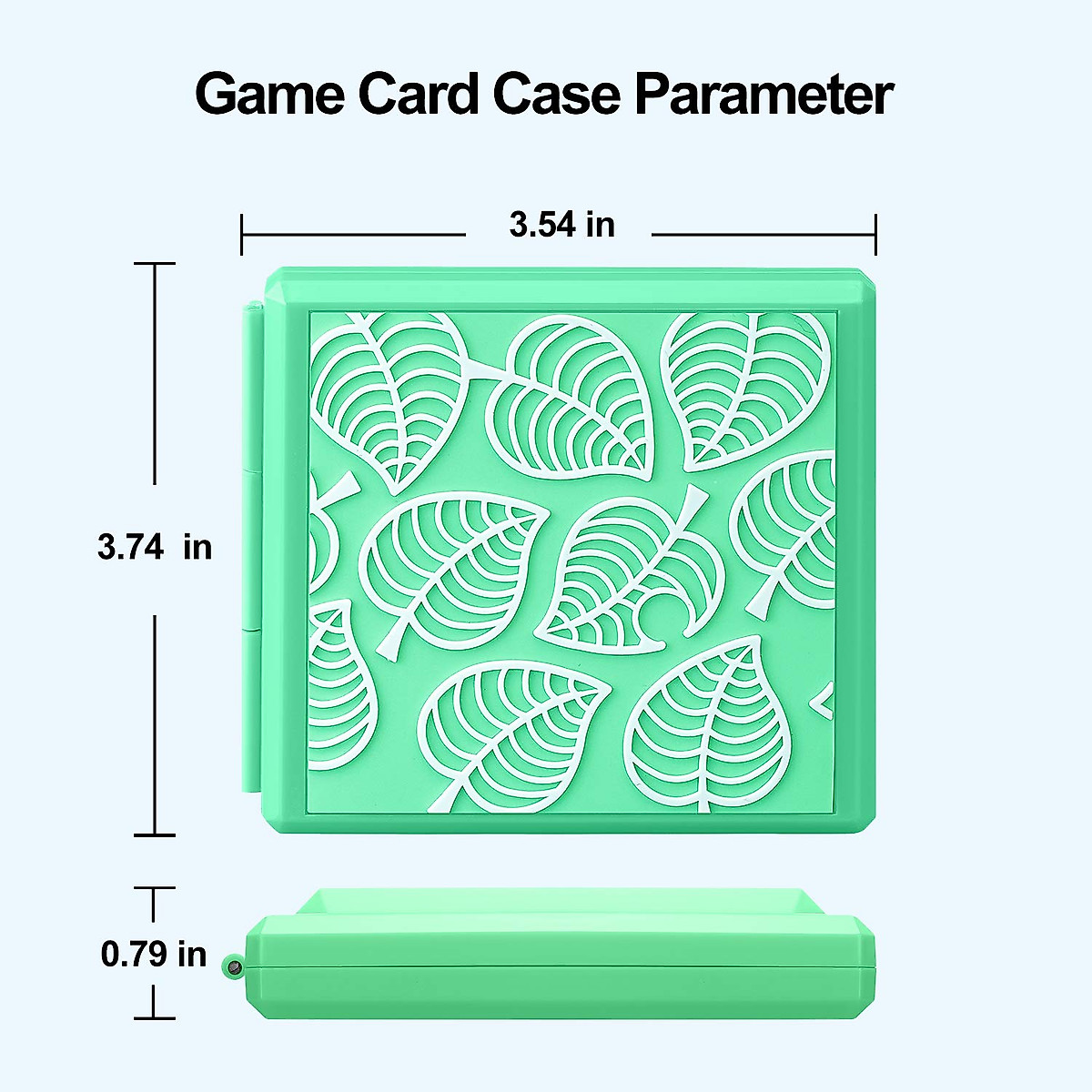 JINGDU JEMDO 12-Slot Switch Game Card Case Compatible with Switch Game & Micro SD Cards, Hard Shell, Soft Lining, The Cute Games Cartridge Holder Organizer Suitable for NS/Lite/OLED Game Card, Leaf