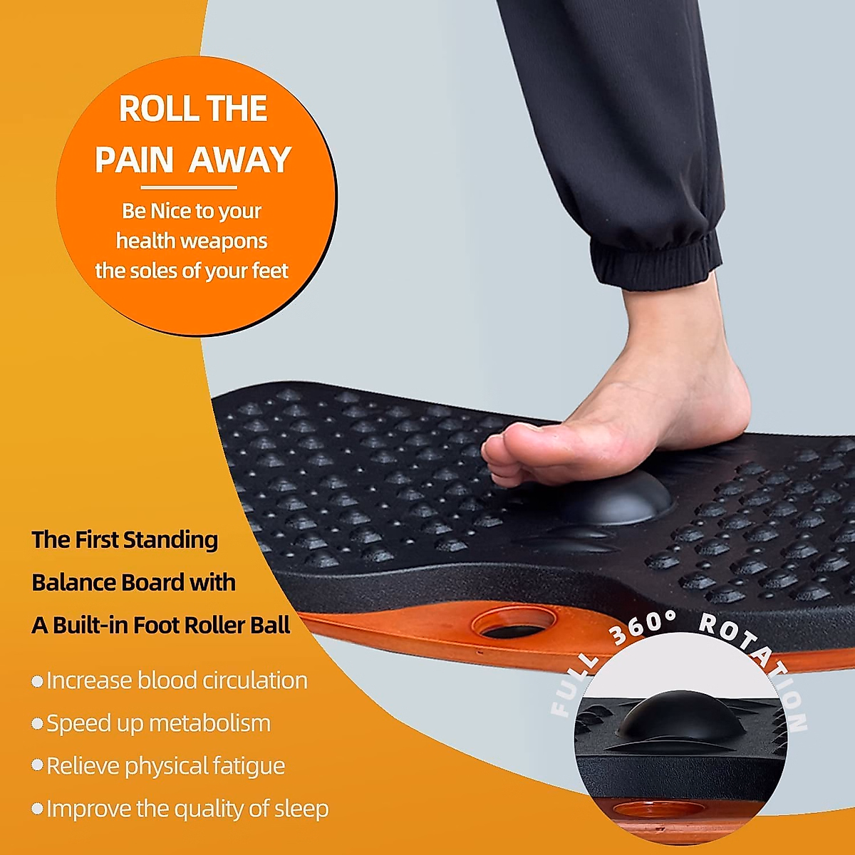 ZEALTOP Standing Desk Anti fatigue Balance Board standing desk mat wobble board Rocker Board Comfort Mat for Office (Large Size)