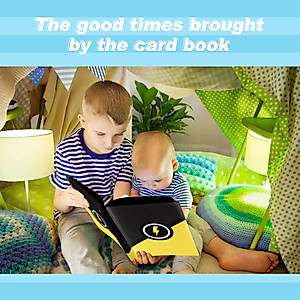 Jravkfi Trading Card Binder,4 Pocket Card Binder,Card Collection Binder with 50 Removable Sleeves Suitable for 400 Cards 3-Ring Zipper Trading Card Book is A Toys Gift for Girls and Boys-Yellow