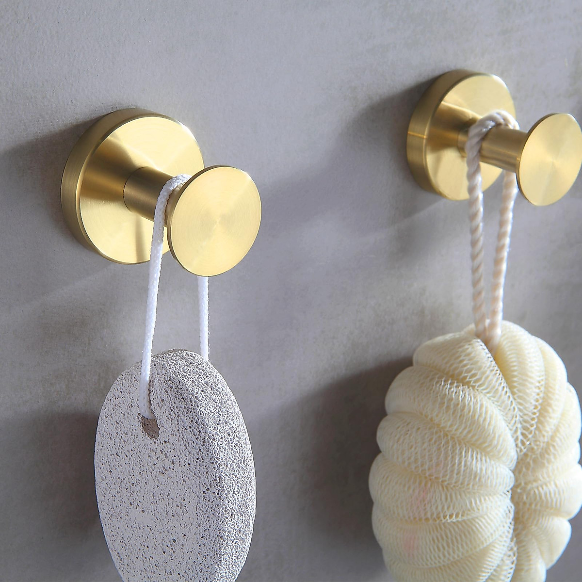 Orlif Bath Towel Hooks,4 Pack SUS304 Stainless Steel Robe Coat Robe Clothes Hook，Heavy Duty Wall Hook for Bathroom & Kitchen Garage Hotel Wall Mounted (Gold)