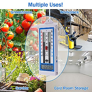Digital Greenhouse Thermometer - Max Min Thermometer for Greenhouse or Garden Maximum and Minimum Temperatures Indoor Outdoor Greenhouse Accessories