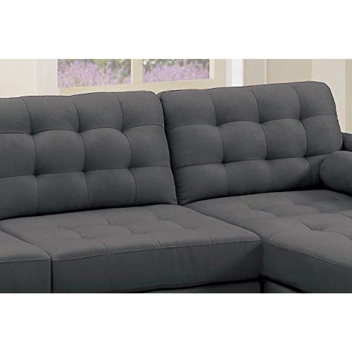 Poundex Sofas, Slate Black