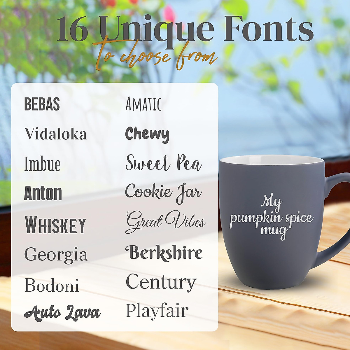 Personalized Coffee Mug Engraved with your Custom Text - Customized Coffee Mug, Hot Chocolate Mug, Tea mug, Birthday Gift, Retirement Gift (Matte Grey, Engraved Custom Text)