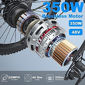 ANCHEER Electric Bike for Adults, 48V 499Wh Ebike, 26" City Commuter Bike with 48V Removable Battery, Up to 55 Miles, 3H Fast Charge, 7-Speed, Step-Thru Cruiser Bike for Women Men, UL 2849 Certified